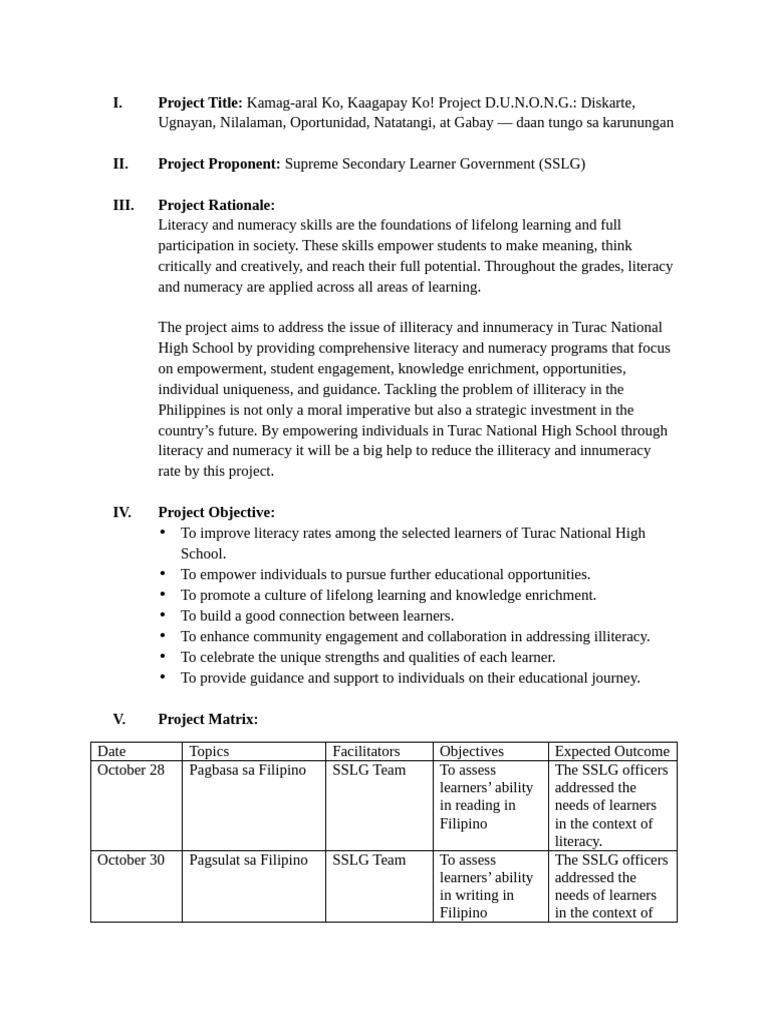 Activity Matrix Ofliteracy Du Nong | PDF | Literacy | Cognitive Science