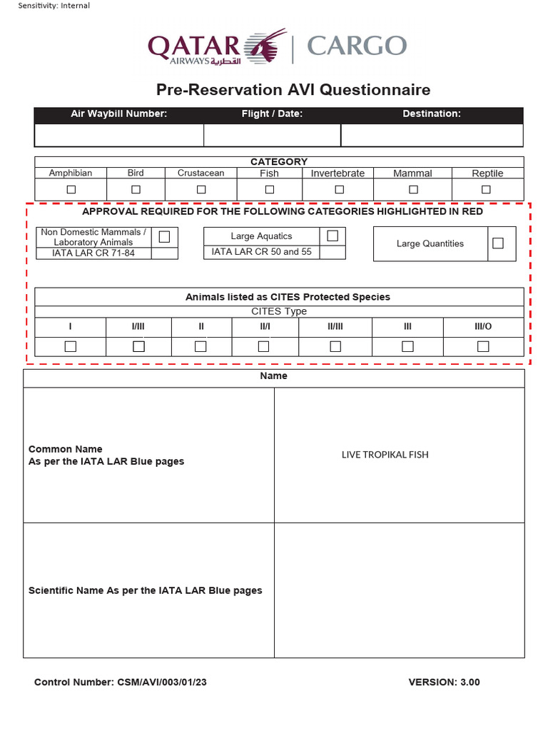 AVI Questionnaire Form QR | PDF | Organisms | Biology