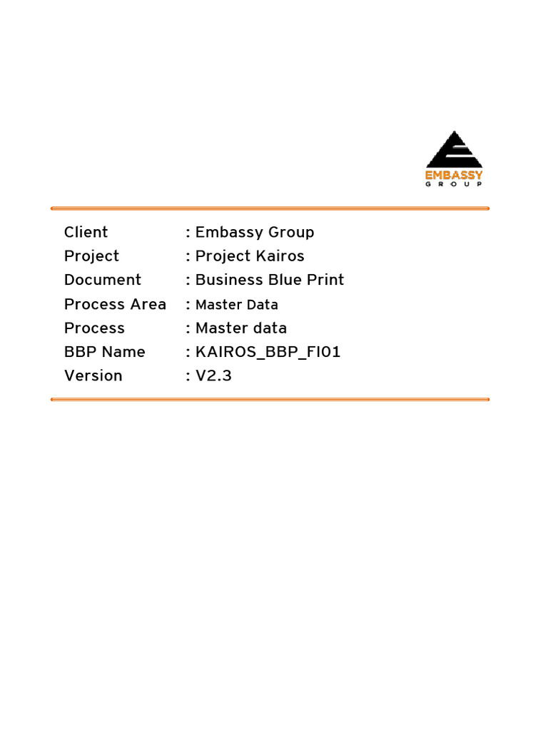 KAIROS_BBP_FI 01_Master data_V2.3 (business blue print) - - | PDF | Business Process | Depreciation