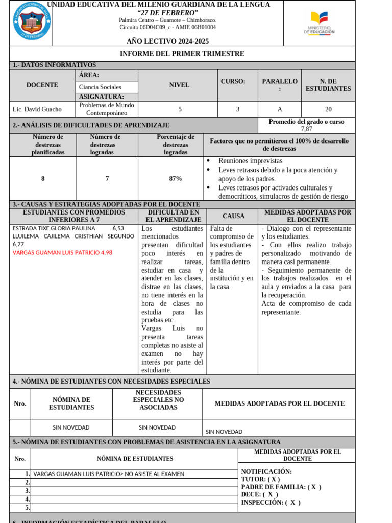 Informe 1T - 3A-PMC | PDF | Aprendizaje | Modificación de comportamiento