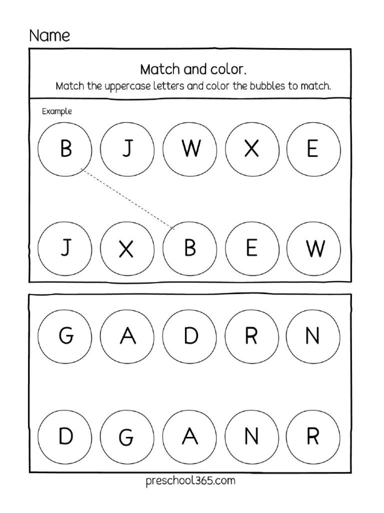 Preschool Letter Matching Activity Sheets l2 7g | PDF