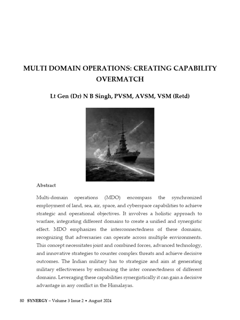 Multi-Domain Operations for Military Overmatch | PDF | Electronic ...