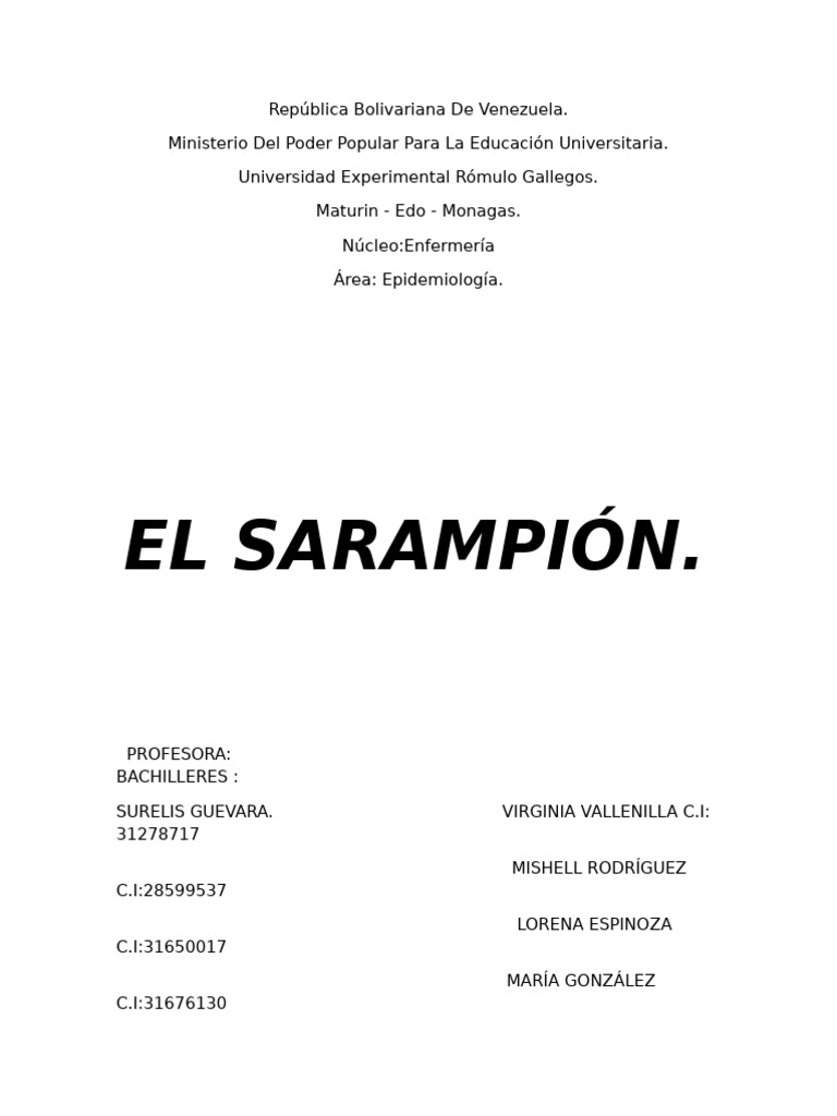 Sarampión | PDF | Sarampión | Resfriado comun