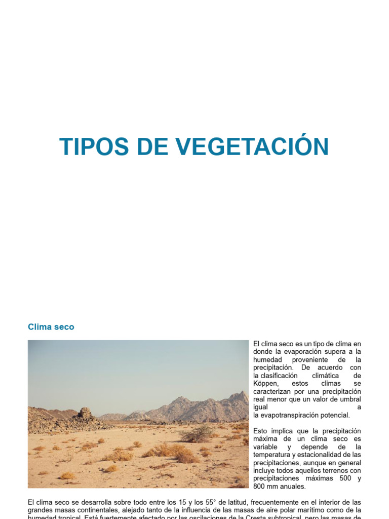 Tipos de Clima y Vegetación Asociada | PDF | Clima templado | Clima