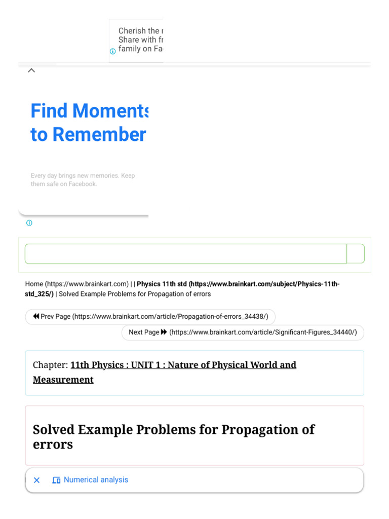 Solved Example Problems For Propagation of Errors | PDF | Mathematics | Physics
