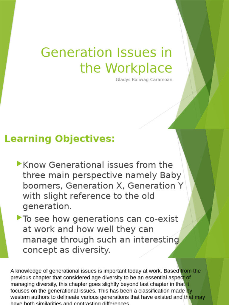 Generation Issues in the Workplace | PDF | Millennials | Baby Boomers