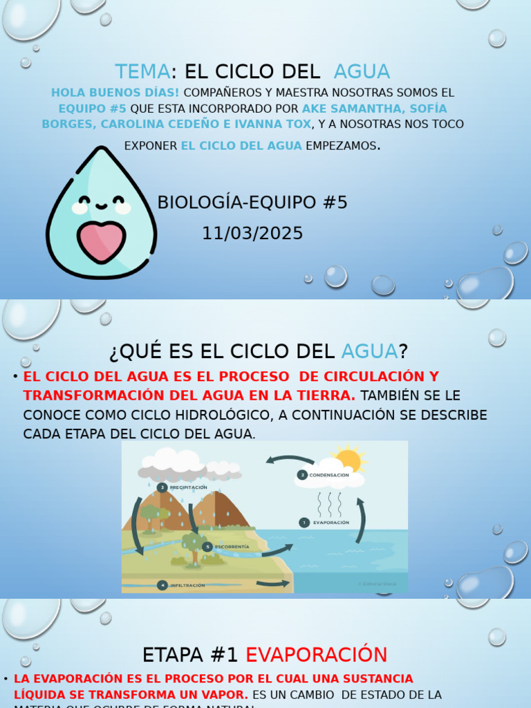 Ciclo Del Agua Proyecto Equipo #5 | PDF