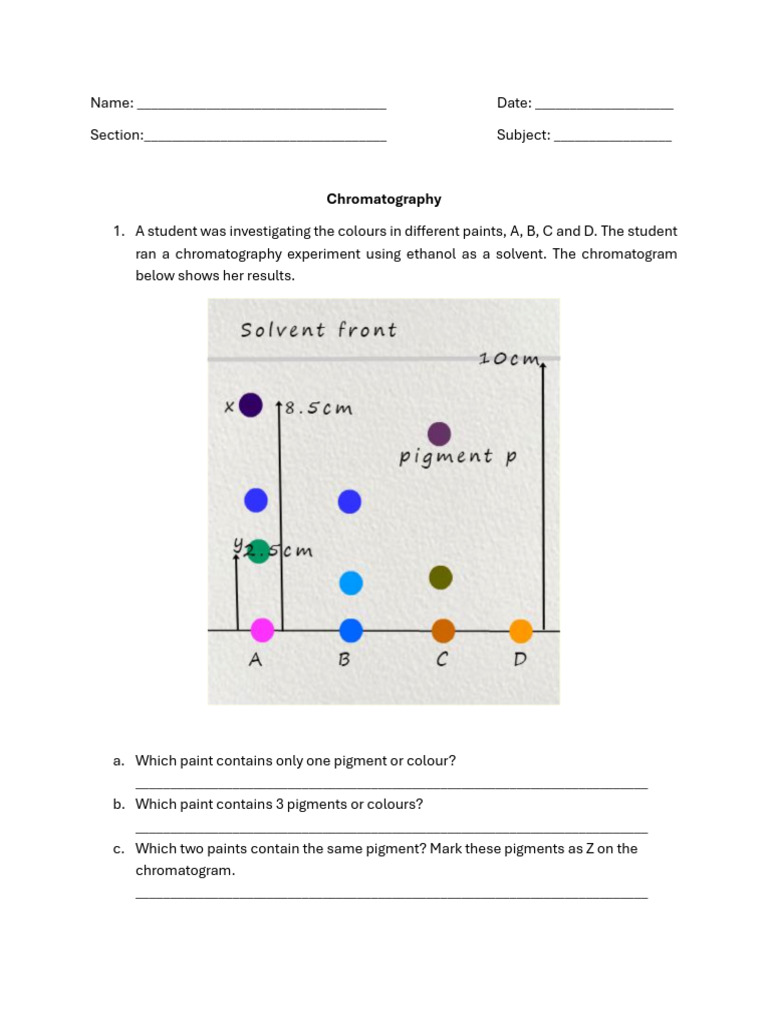 Chromatography Experiment Analysis Guide | PDF | Chromatography ...
