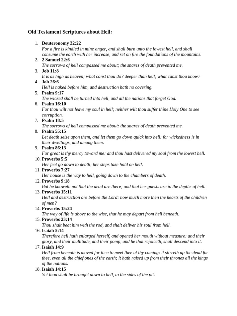 Old Testament Scriptures | PDF | Hell | Religious Belief And Doctrine