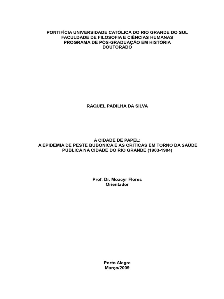 A Epidemia de Peste Bubônica e as Críticas Em Torno Da Saúde | PDF ...