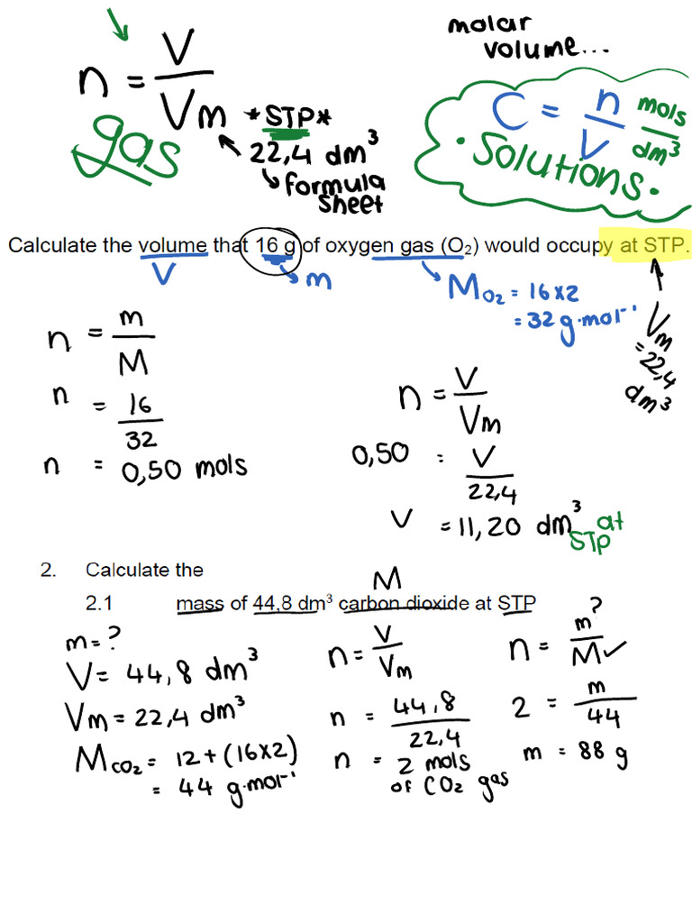 Molar Volume Example | PDF