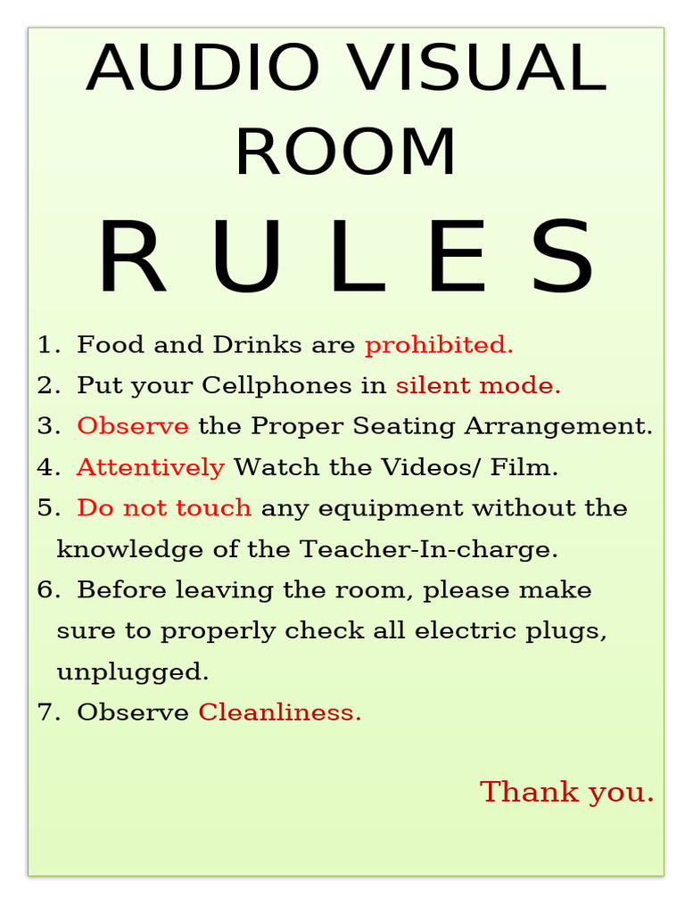 audio visual rules | PDF