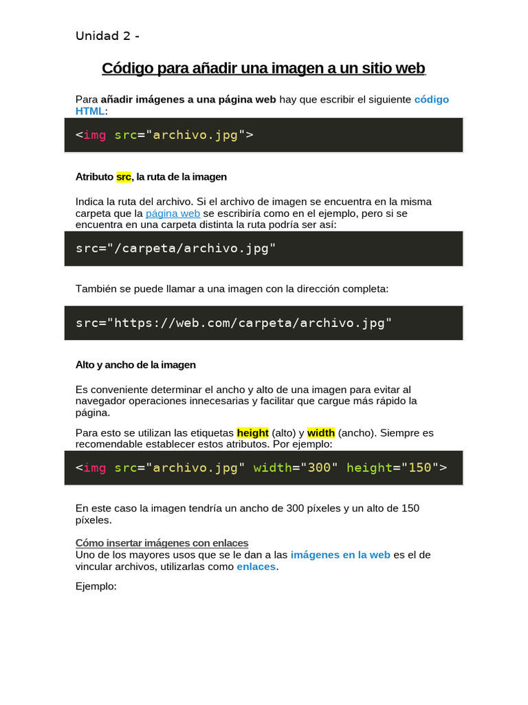 Cómo añadir imágenes en HTML | PDF