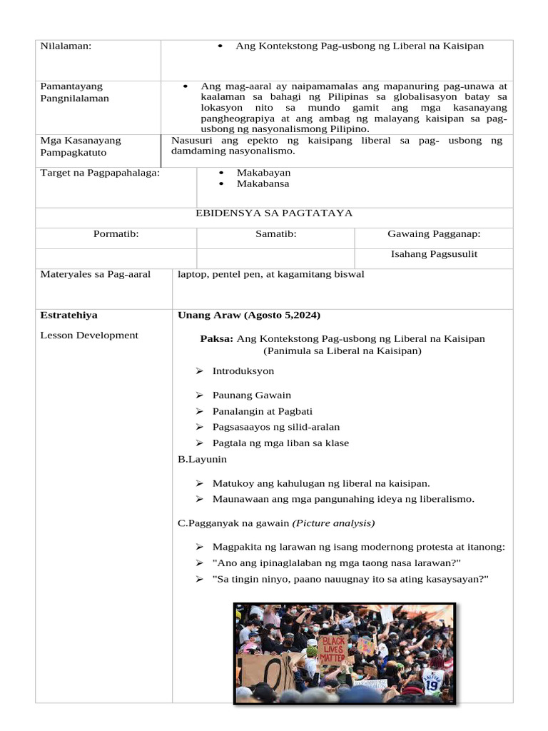 Aralpan 6 (Banghay Aralin Week 3-4) | PDF