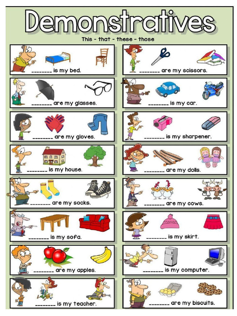 Demonstrative Worksheet | PDF