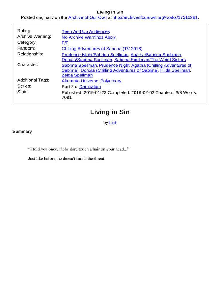 Living in Sin | PDF