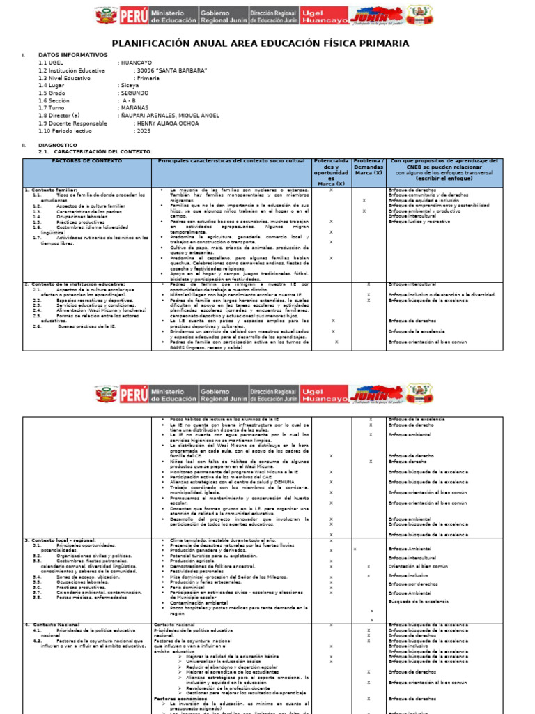 PCA 2° A-B | PDF | Aprendizaje | Evaluación
