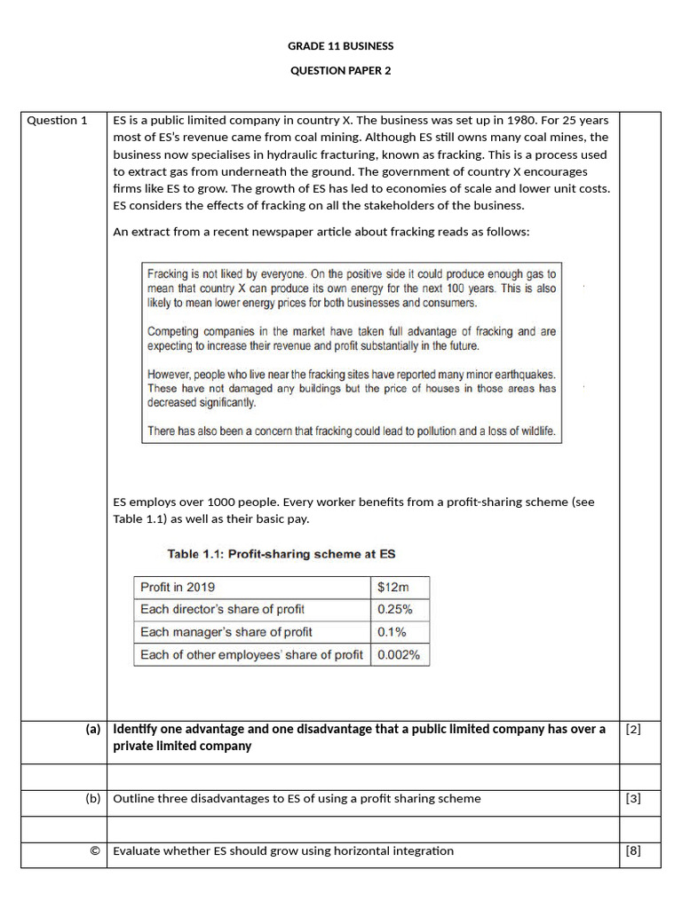 Business Question Paper 2 - Term 1 | PDF | Business | Economies