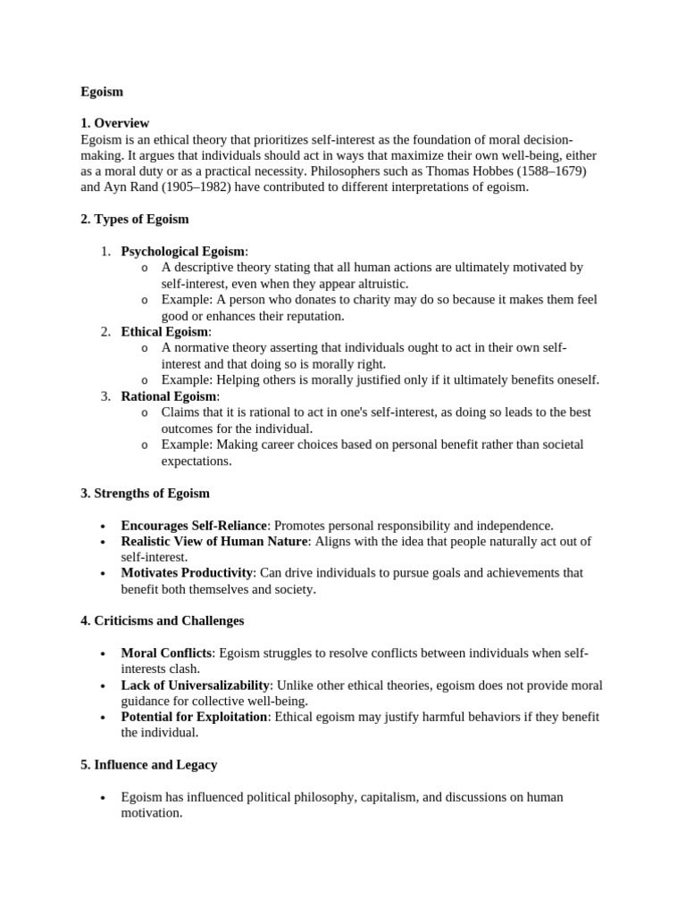 Egoism | PDF | Motivation | Motivational