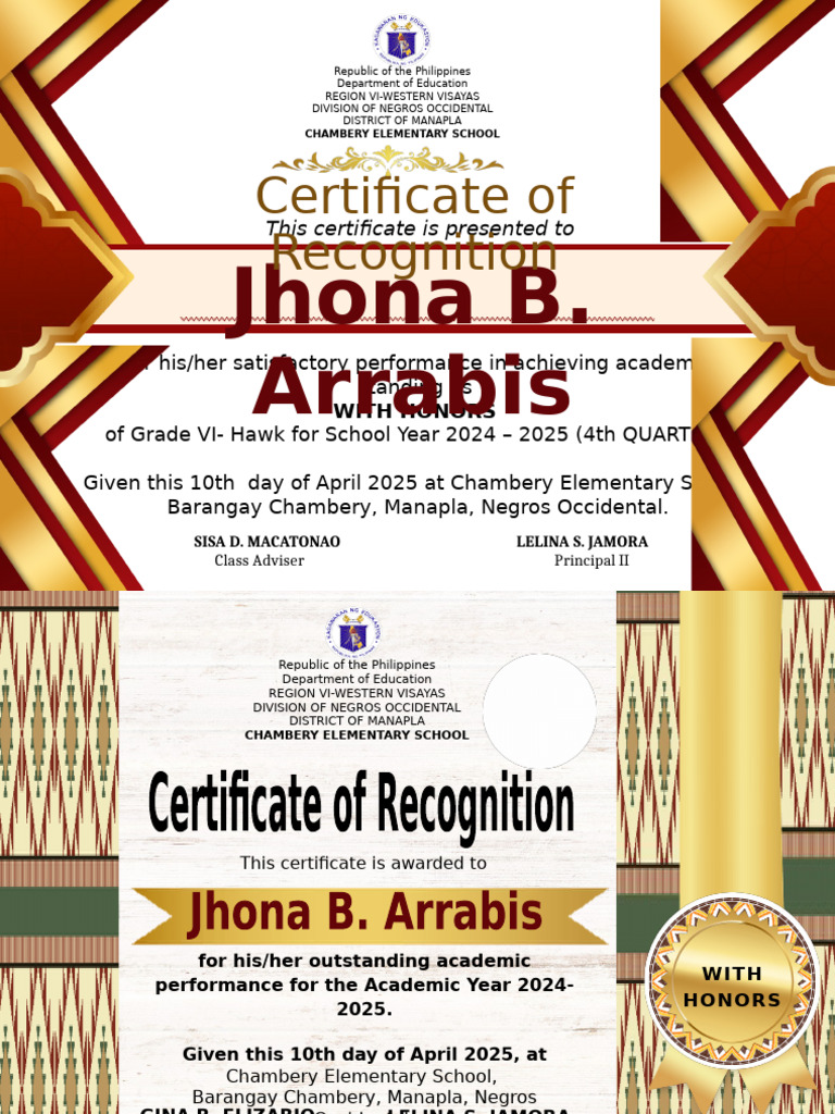 Recognition-Certificate | PDF