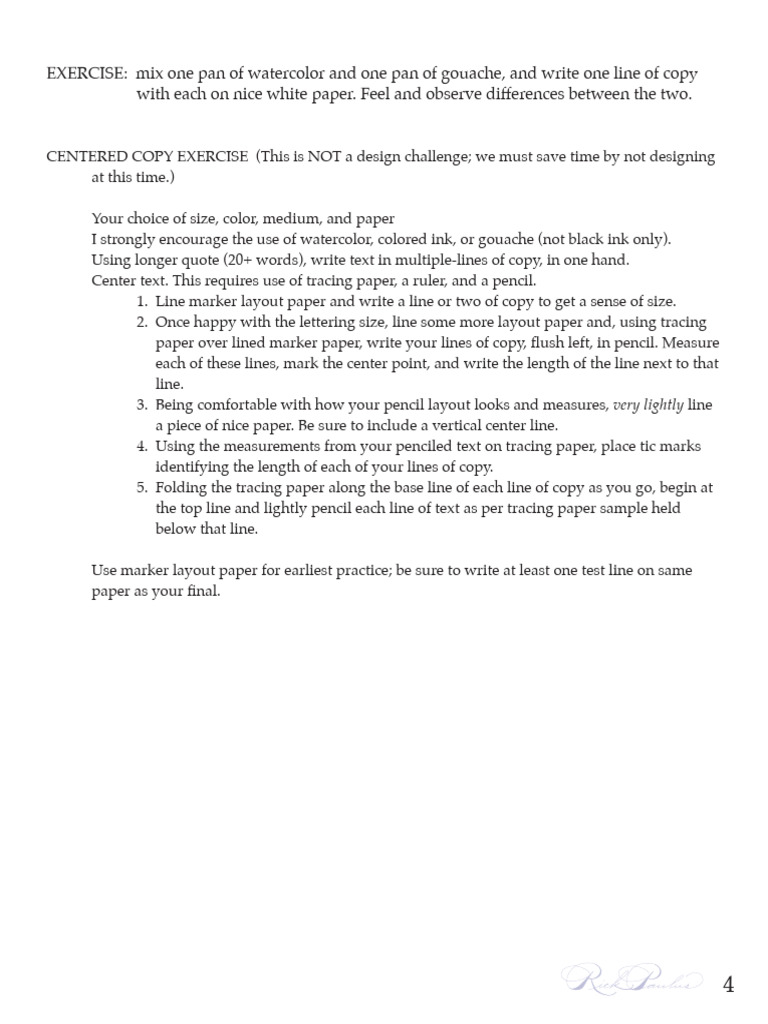 The Calligrapher's Process - Handouts 4 | PDF