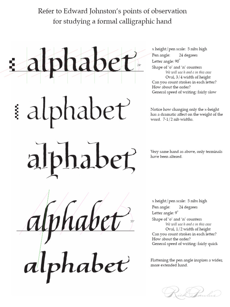 The Calligrapher's Process - Handout 5 | PDF