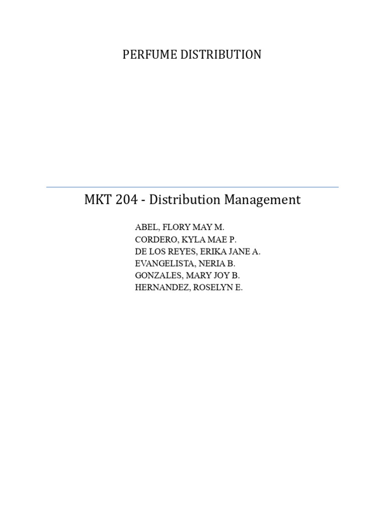 Perfume Marketing Channel Strategies | PDF | Retail | Financial Economics