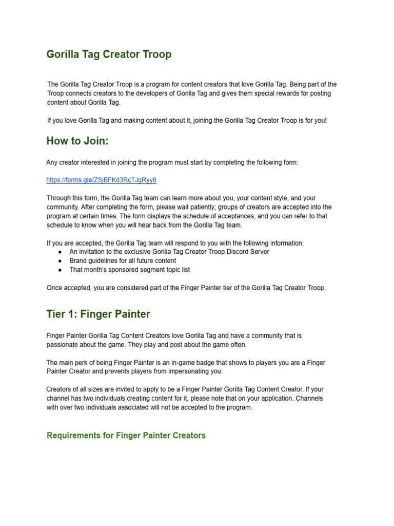 Gorilla Tag Creator Program | PDF | You Tube | Internet