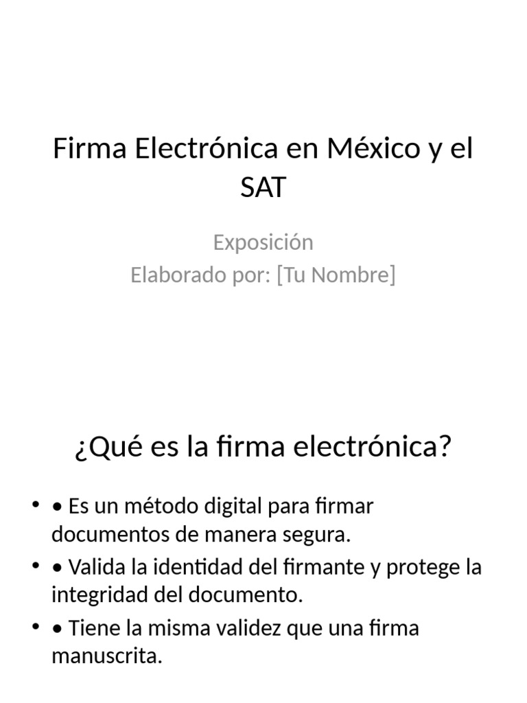 Firma Electronica SAT | PDF