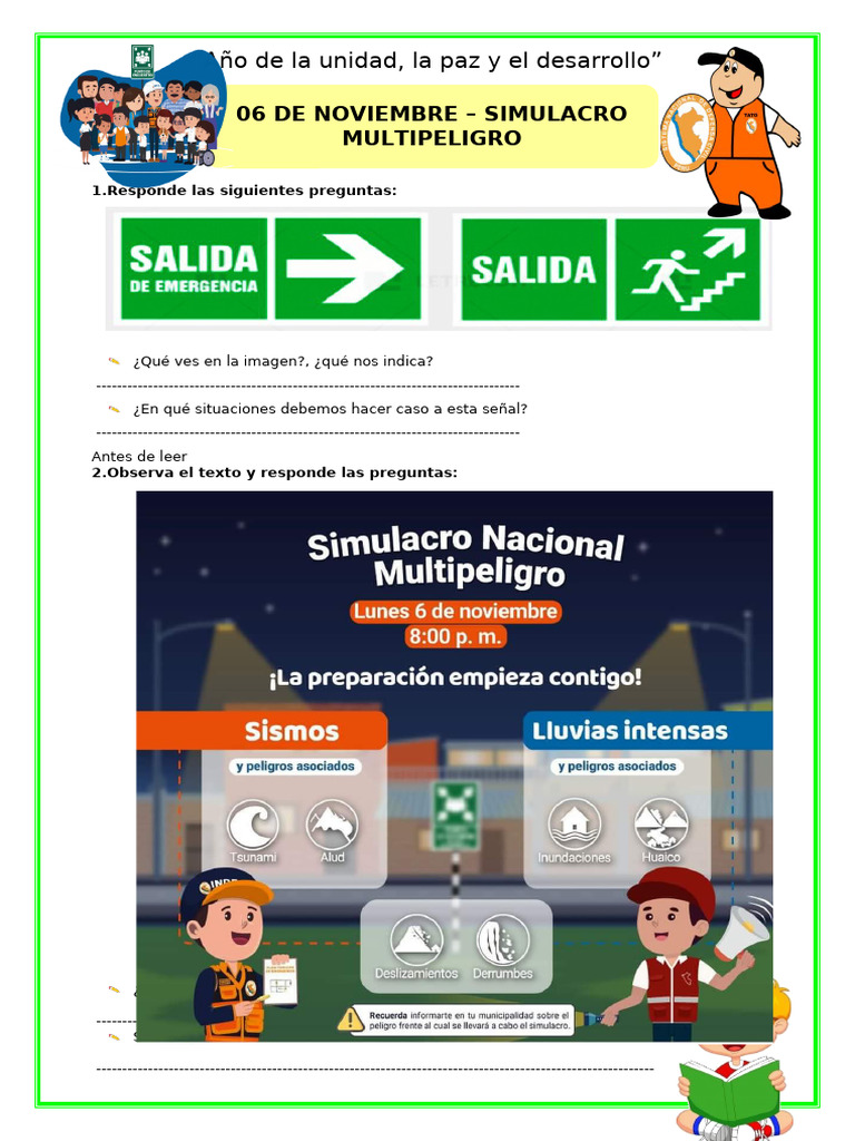Simulacros de Sismo para Niños | PDF