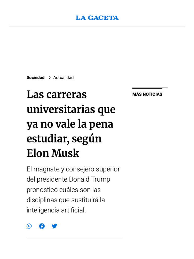 Las carreras universitarias que ya no vale la pena estudiar, según Elon ...