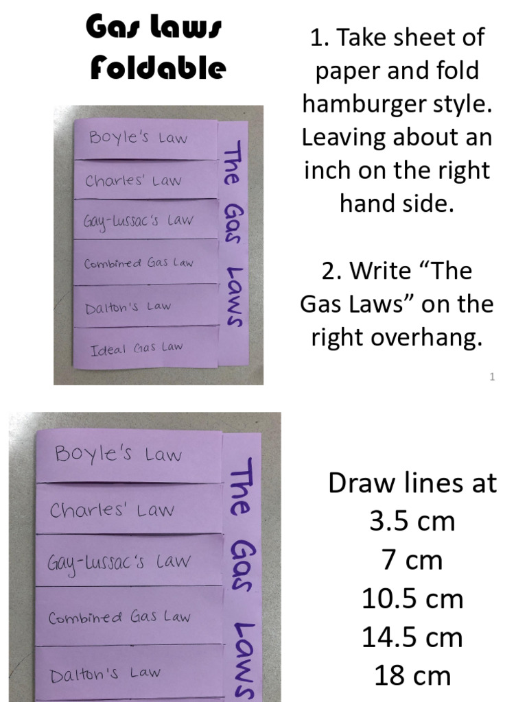 Gas Laws Foldable | PDF