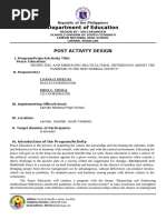 Sample School Level Activity Design Template | PDF | Meal | Lunch