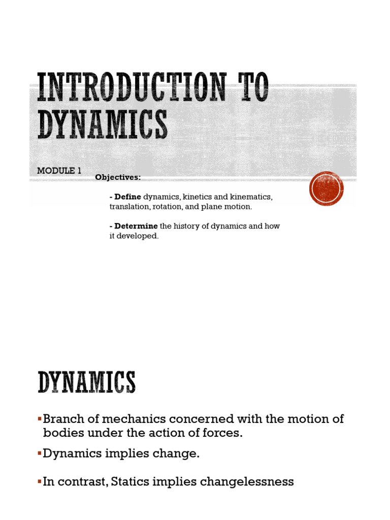 Lecture on Chapter 1_Introduction to Dynamics | PDF | Classical Mechanics | Force