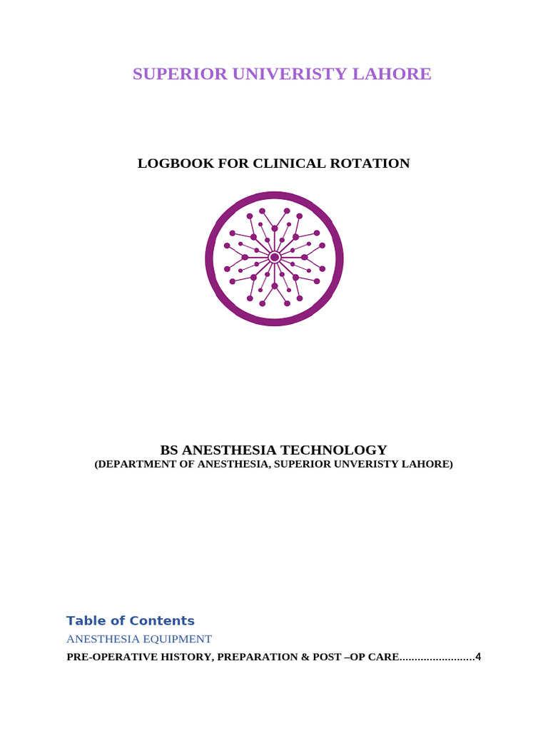 Log Book Format | PDF | Anesthesia | Electrocardiography