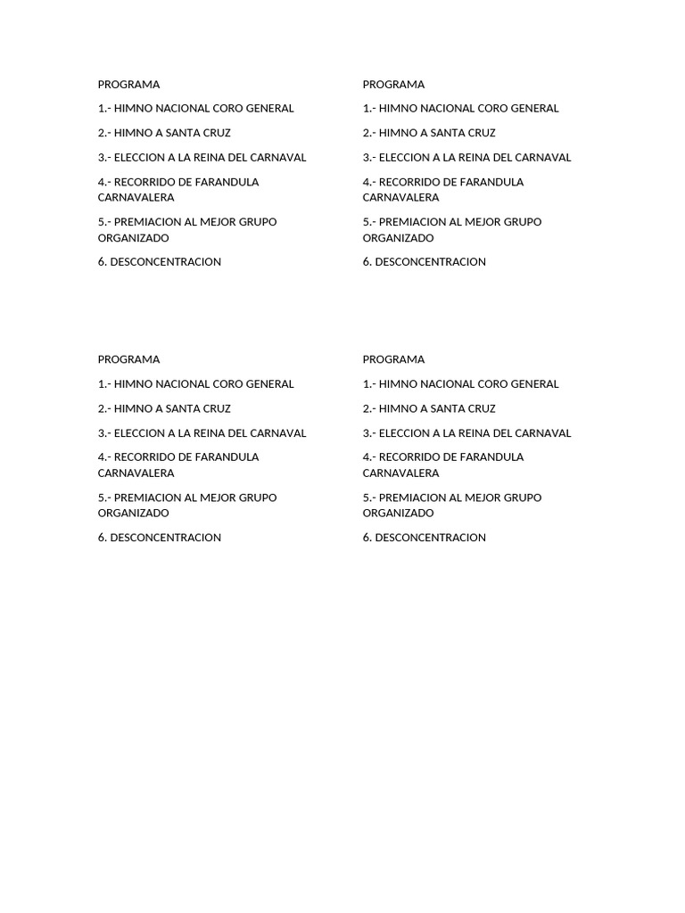 Programa Farandula Carnav. | PDF