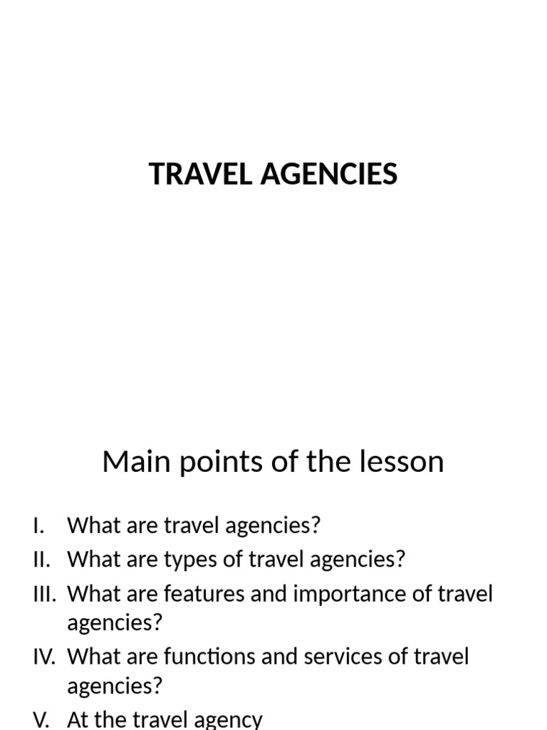 Unit 4 - Travel Agencies | PDF | Travel Agency | Economies