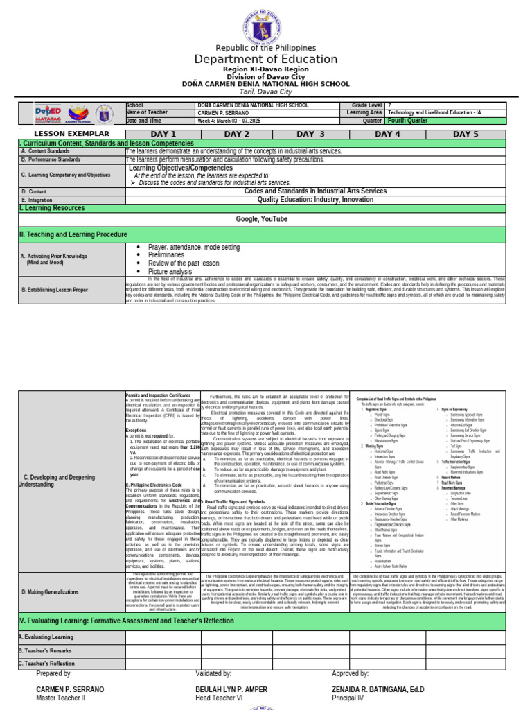 Week 4 IA Daily Lesson Plan | PDF | Road | Traffic