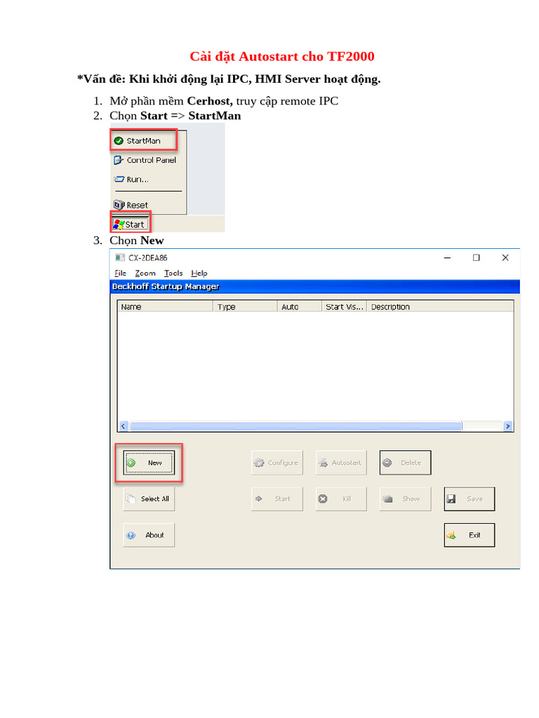 Cách Cài T Đ NG KH I CH y TF2000 Khi Restart | PDF