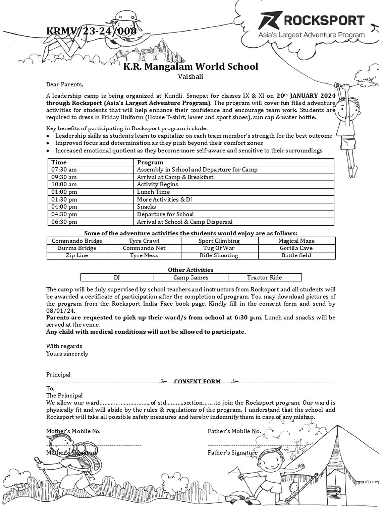 Consent Form For Classes IXandXI 1 1 | PDF