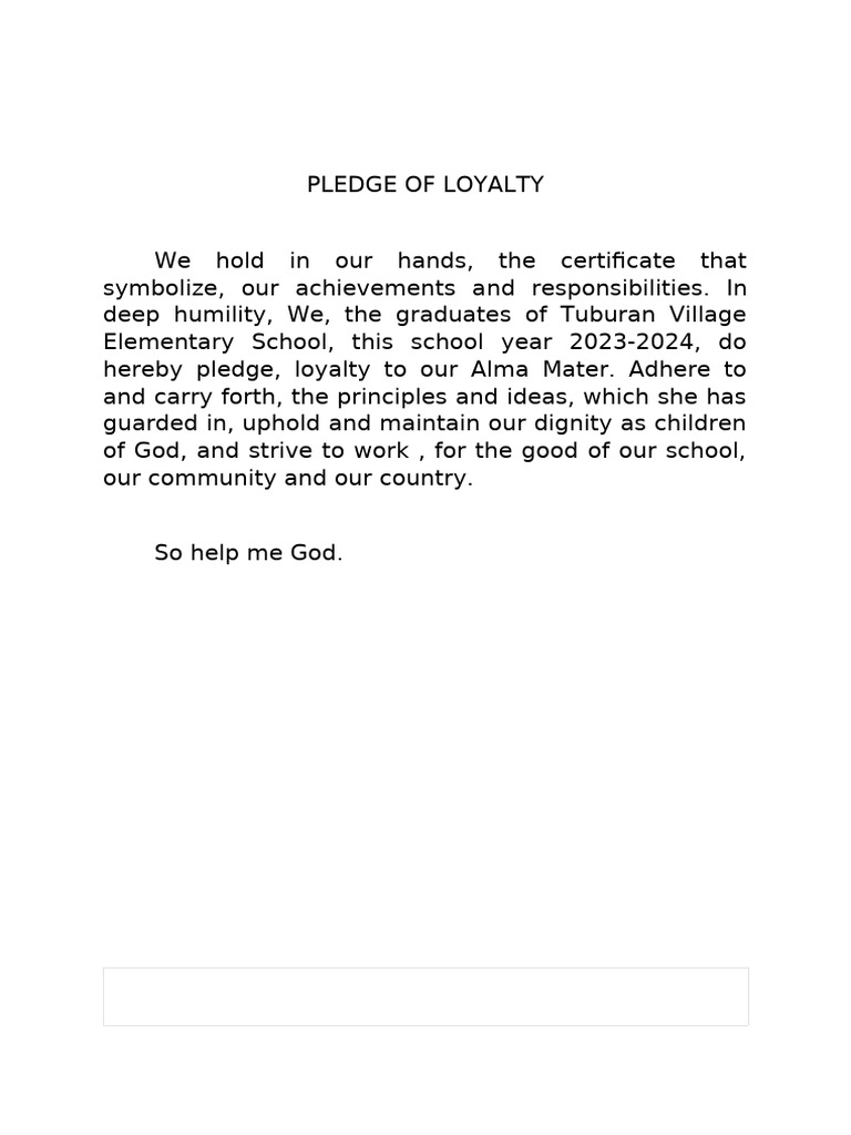 Pledge of Loyalty | PDF