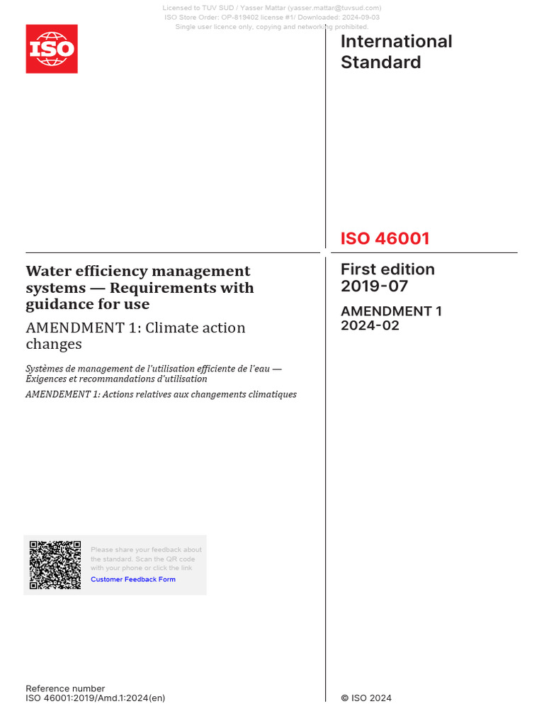 ISO 46001 2019 Amd 1 2024 (En) | PDF | International Organization For Standardization