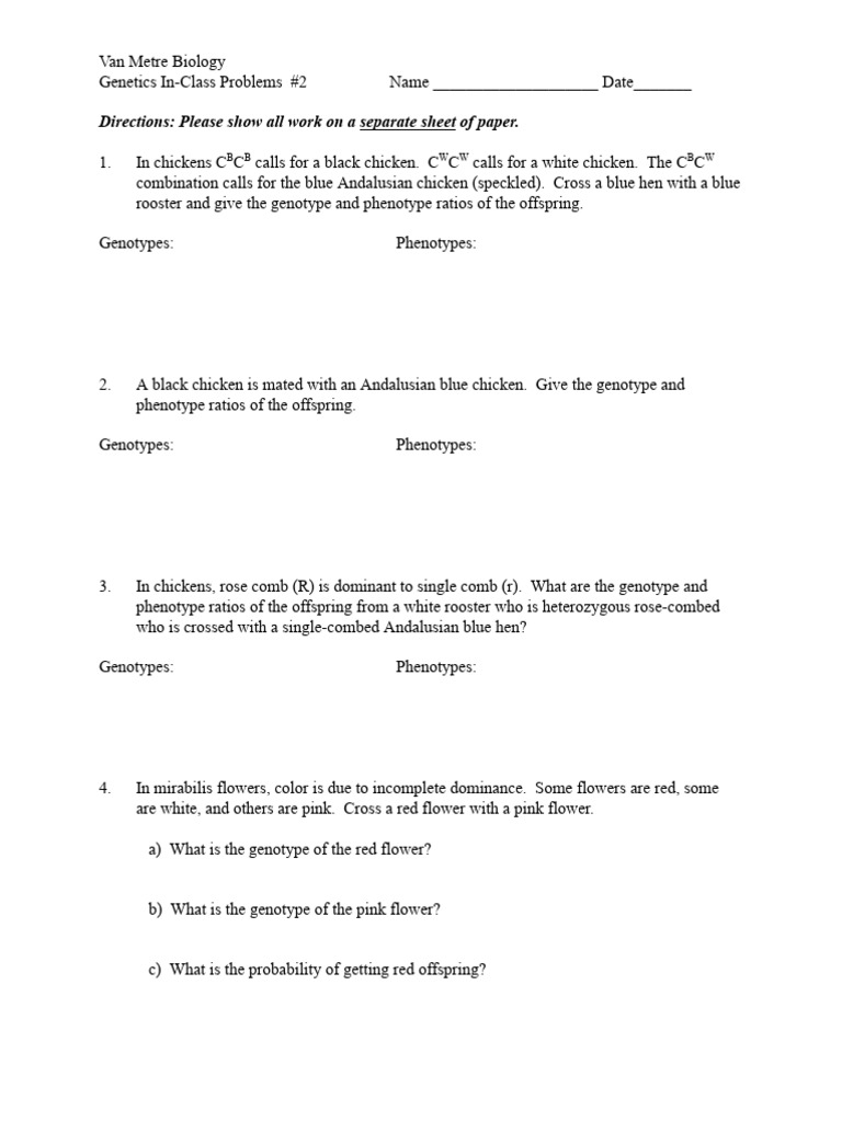 Genetics - Problem Set #2 | PDF