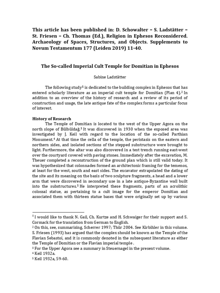 The So Called Imperial Cult Temple For D | PDF