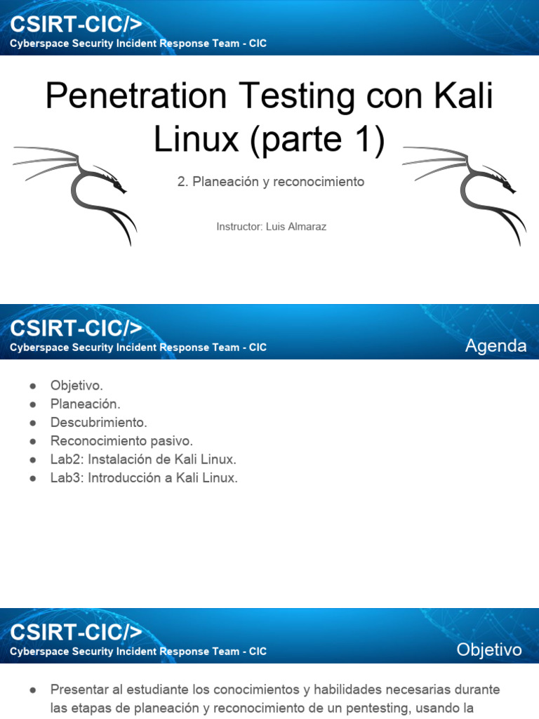 Pentesting con Kali Linux: Planeación y Reconocimiento | PDF | Prueba ...