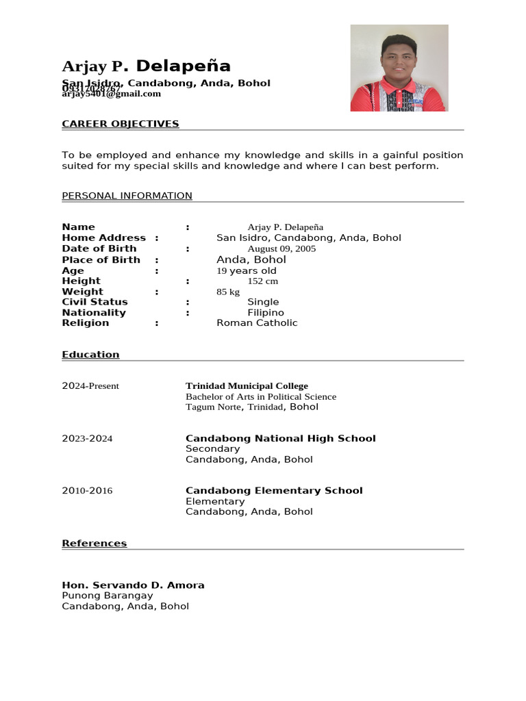 Resume Arjay | PDF