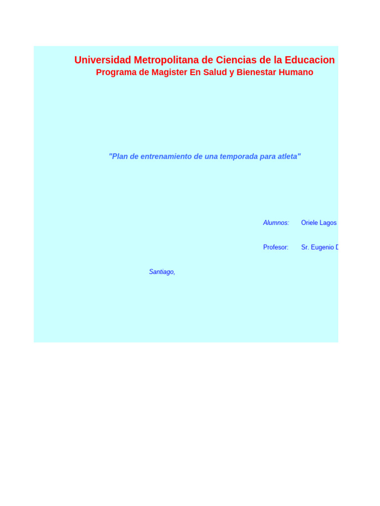 Ejemplo Basico Planificacion | PDF | Extremidades (anatomía) | Sistema musculoesquelético