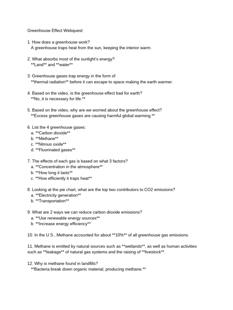 Greenhouse Effect Webquest | PDF | Greenhouse Effect | Greenhouse Gas