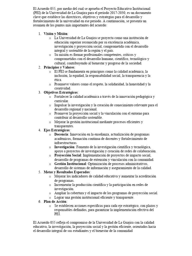 Acuerdo 055 | PDF | Calidad (comercial) | Enseñando