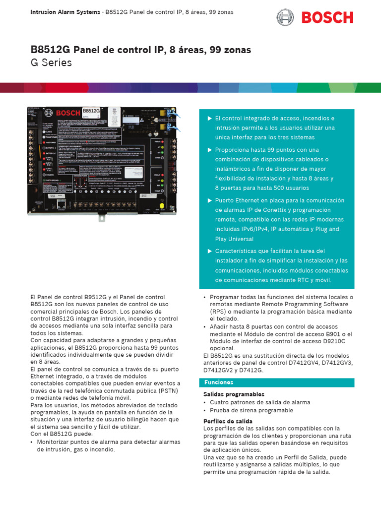 Datasheet of Paneles de Control B8512G | PDF | Contraseña | Hardware de ...